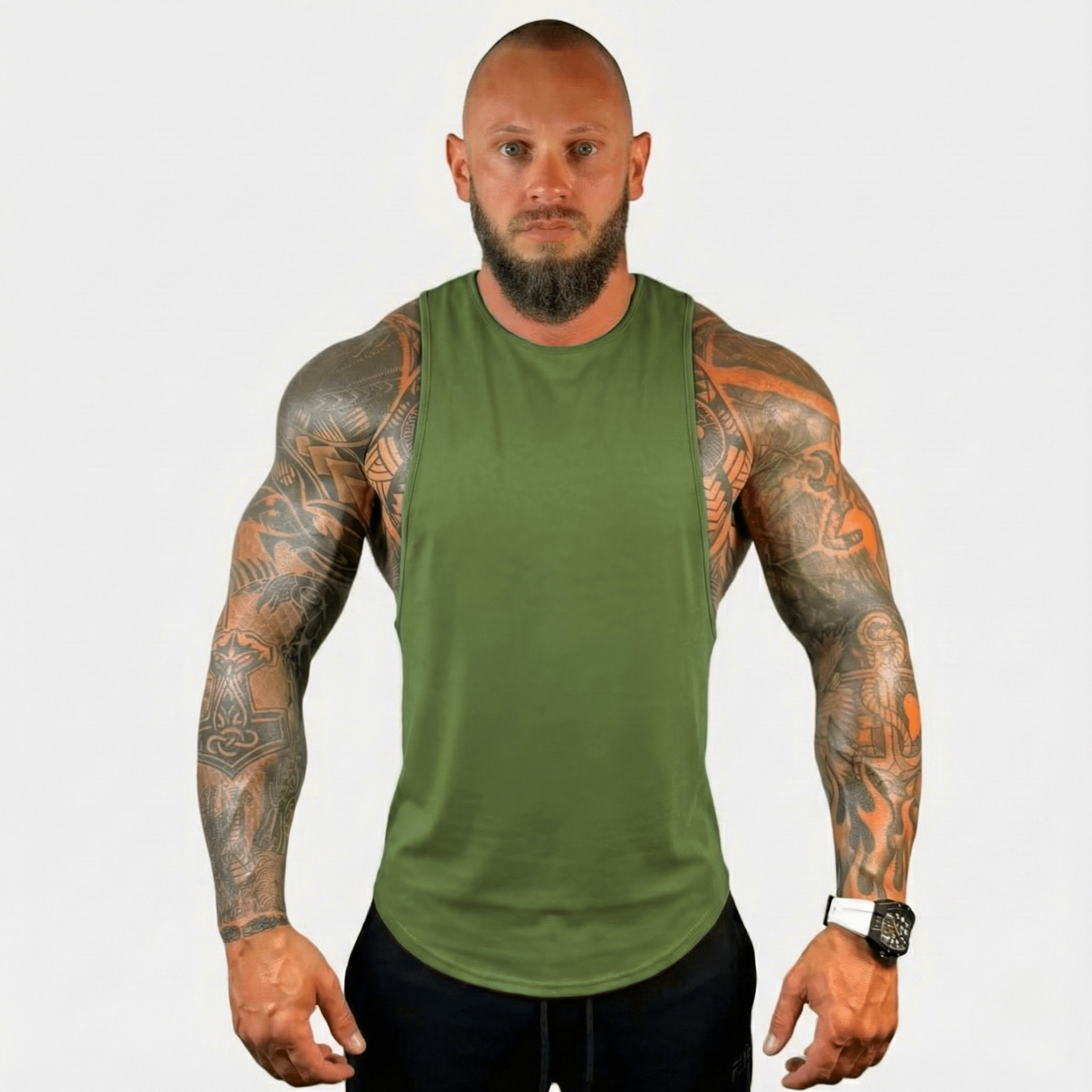 Drop Arm Tank - Slim Fit, Curved Hem Tank Top – Physique Bodyware